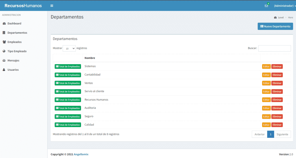 Sistema web para el control de empleados en una empresa PHP y MySQL - Angellomix