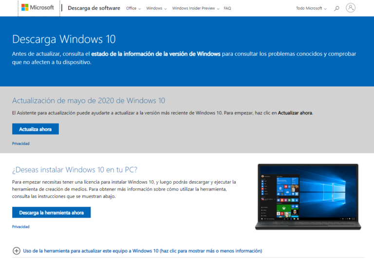 Descarga Windows 10 archivo ISO actualizado 2021
