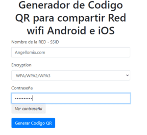 Generar Código QR para compartir Wifi - Angellomix
